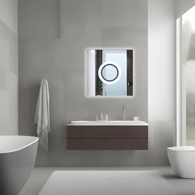 Tutumi Rea, čtvercové LED zrcadlo 60x60 s kulatým LED podsvícením YH-BL-12, HOM-01513