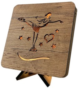 Li-Go "Krasobruslařka" lampa 19x19cm provedení povrchu: ořech