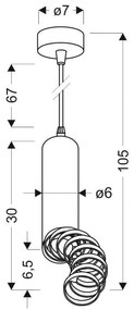 Závěsná lampa TUBA 1xGU10 Candellux Černá