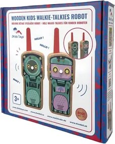 2KIDS TOYS Dřevěná dětská vysílačka Robot / Sada 2 ks / Dosah 5 km / 3
