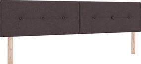 Postel s boxspringem s čelo Tmavě hnědá 200 x 200 cm textil 3338716