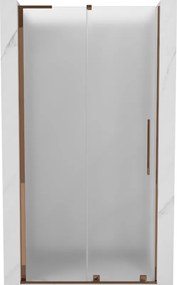 Mexen Velar L, posuvné sprchové dveře do otvoru 110 cm, 8mm sklo námraza, růžové zlato, 871-110-003-31-60