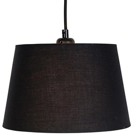 Závěsná lampa se 3 bavlněnými odstíny černé se zlatou - Cava