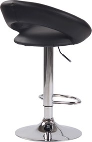 Barová židle Olinda umělá kůže chromovaná konstrukce – černá