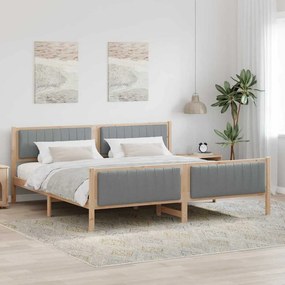 Rám postele s čelo Hnědá a světlá šedá 200 x 200 cm 3394298