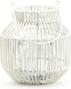 Kovová lucerna MAREN HALO 18,5 cm, bílá