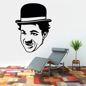 Charlie Chaplin obličej - vinylová samolepka na zeď 80x59cm