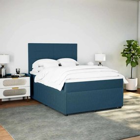 Box spring postel s matrací modrá 160 x 200 cm samet 3294686