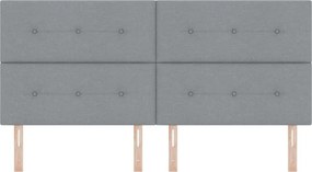 Výškově nastavitelné čelo postele Světle šedá 200 cm textil 3337860