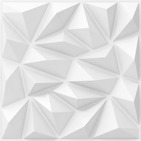 Costway 20 kus 3 D nástěnné panely diamant obložení stěn nástěnná dekorace bílá