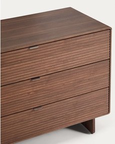 Komoda v dekoru ořechu v tmavě přírodní barvě 101x75x50 cm Norlen – Kave Home