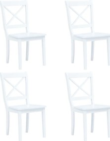 vidaXL Jídelní židle 4 ks masivní kaučukovník [247357] Barva: Bílá