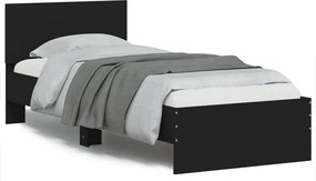 vidaXL Rám postele s čelem a LED osvětlením 90 x 200 cm [838806] Barva: Černá