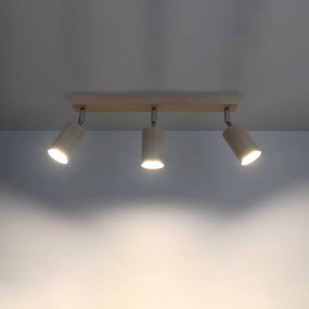 Sollux Lighting Stropní svítidlo BERG 3 přírodní dřevo