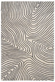 Viskózový koberec 200 x 300 cm černý/bílý RUMRA Beliani