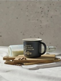 Sinsay - Keramický hrnek s nápisem Today’s Good Mood Is Sponsored By Coffee - černá