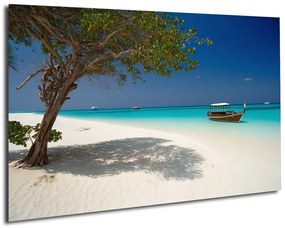 Obraz Maledivy a lodička Rozměr: 60 x 40 cm