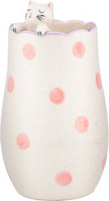 Bílá váza z dolomitu (výška 18 cm) Peeking Cat – Sass & Belle