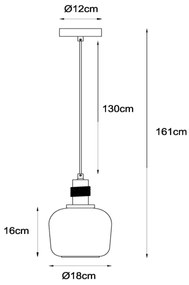 Lucide 45408/18/62 - Lustr na lanku ILONA 1xE27/40W/230V pr. 18 cm černá/béžová