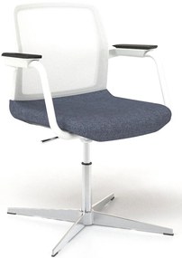 NARBUTAS - Židle WIND SWA534 s lakovanými područkami - bílý opěrák