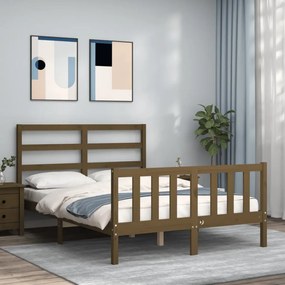 vidaXL Rám postele s čelem 120 x 200 cm masivní dřevo [3191904] Barva: Černá