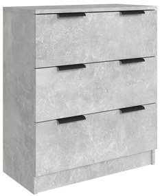3dílný příborník betonově šedý kompozitní dřevo - Default Title