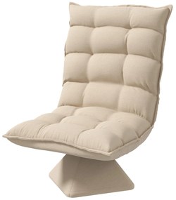 HOMCOM Podlahové křeslo Nastavitelná pohovka, otočná, meditační židle, čalouněná, polohovací, Líná pohovka, Beige