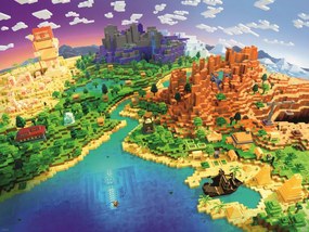 RAVENSBURGER Puzzle Svět Minecraftu 1500 dílků 80x60cm skládačka 2412000433
