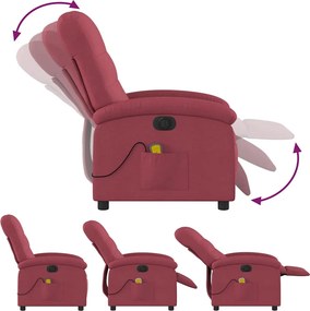 Elektrické masážní polohovací křeslo vínové textil 3204083