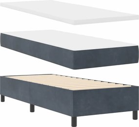 Postel s boxspringem s čelo Tmavě šedá 200 x 80 cm samet 3340953