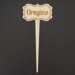 AMADEA Dřevěný zápich - cedulka na bylinky Oregáno, výška 20 cm, český výrobek