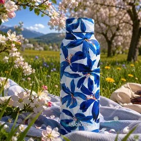 Quokka Solid blue hibiscus / Nerezová termoláhev / 510 ml / dvouplášťo