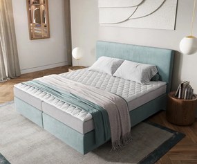 Boxspring postel Dream-Well 180x200 cm manšestr pastelově modrá