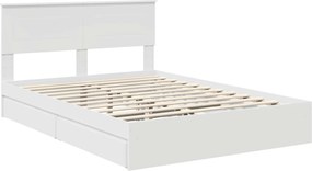 Postel s úložným prostorem Bílá 140 x 190 cm Kompozitní dřevo 3408452
