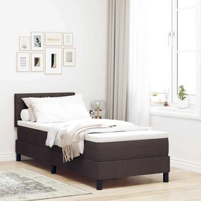Postel s boxspringem s čelo Tmavě hnědá 80 x 200 cm textil 3338723