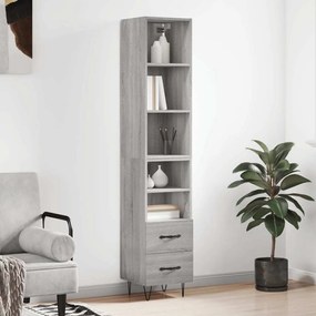 vidaXL Skříň highboard 34,5 x 34 x 180 cm kompozitní dřevo [3189761] Barva: šedá sonoma