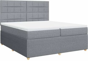 Box spring postel s matrací světle šedá 200 x 200 cm textil 3294463