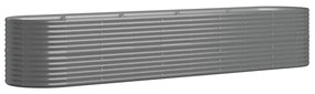 vidaXL Vyvýšený záhon práškově lakovaná ocel 368x80x68 cm šedý