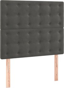 Box spring postel s matrací tmavě šedá 100x200 cm samet 3138068