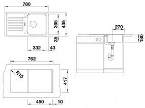 Dřez Blanco Favos Mini, stříbrná