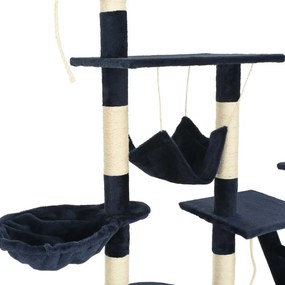 Škrabadlo pro kočky se sisalovými sloupky 230-250 cm modré 170621