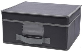 Storagesolution Skládací textilní kontejner s víkem šedá barva 44x33x22 cm