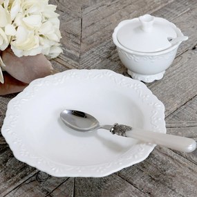 Chic Antique Porcelánový polévkový talíř Provence 21 cm, bílá barva, porcelán