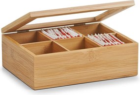 Bambusový čajový box v pytlích - 6 přihrádek, ZELLER