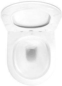 Rea CARLO mini - rimless závěsná WC mísa 49x37 s pomalu-padajícím sedátkem, bílá-zlatý okraj, REA-C1222