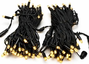 Easy Fix LED světelný řetěz, 20 m, venkovní, teple bílá, 120 diod, černý kabel, IP67