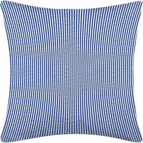 Krepový povlak na polštář V kapradinách s pruhem - bílomodrá Velikost: 40 x 40