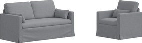 Set pohovek 2 ks Světle šedá textil 3407537
