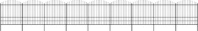 vidaXL Zahradní plot s hroty ocel (1,75–2) x 15,3 m černý [277756]
