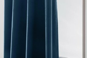 Petrolejový zatemňovací závěs VELVET 140x270 cm Zavěšení: Řasící páska